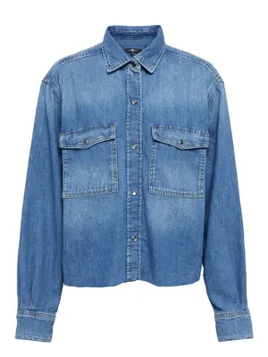 7 For All Mankind Eve Denim Shirt - Blue
