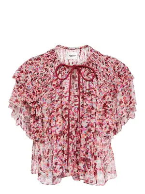 MARANT ETOILE Marant Etoile Fapani Printed Georgette Top Multicoloured