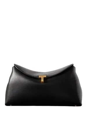 TOTEME TOTEME T-lock Leather Clutch Black