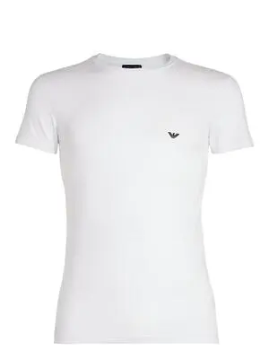 Emporio Armani Stretch Cotton Eagle T-shirt - White