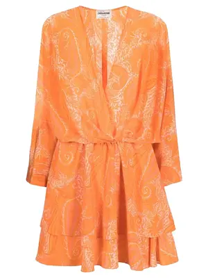Zadig&Voltaire Paisley-print Mini Dress - Orange