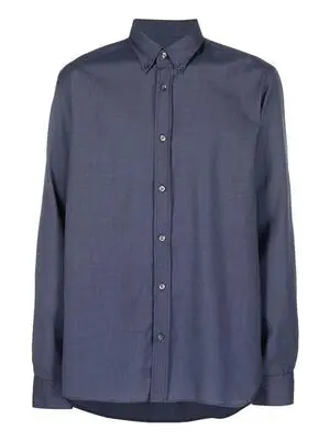 Woolrich Fine-check Virgin Wool Shirt - Blue