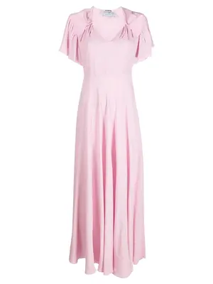 Vivetta Ruched Cut-out Maxi Dress - Pink