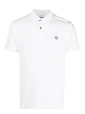 Stone Island Compass-patch Polo Shirt - White