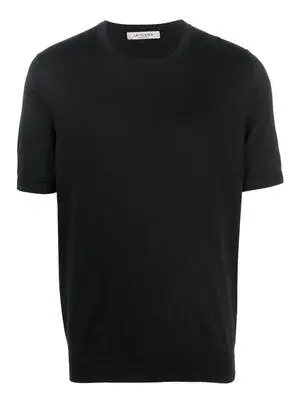 FILERIA Short-sleeved Cotton Jumper - Black