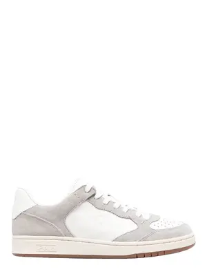 Polo Ralph Lauren Court Leather-suede Sneakers - White