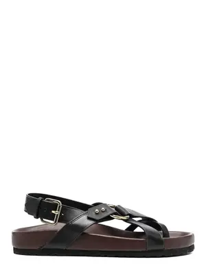 Soeur Mexico Leather Sandals - Black