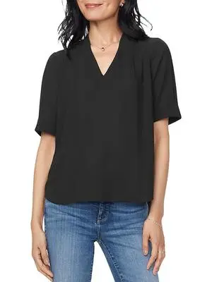 NYDJ Oversized V-neck Top - Black