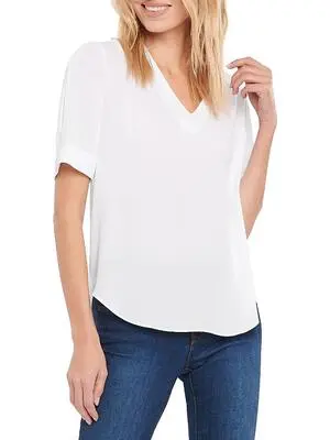 NYDJ Oversized V-neck Top - Optic White