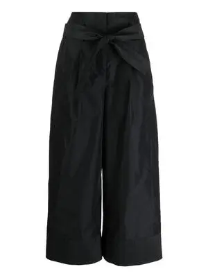 3.1 Phillip Lim Pleat-detail Belted Cropped Trousers - Black