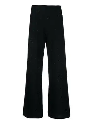 Fabiana Filippi Wide-leg Sequin-embellished Trousers - Black