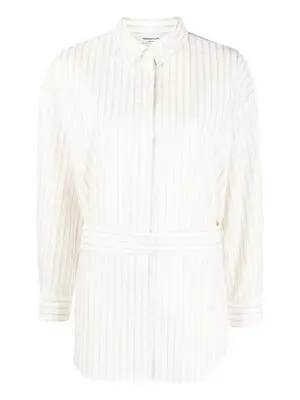 Fabiana Filippi Stripe-print Tied-waist Shirt - White
