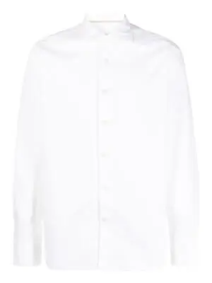 TINTORIA MATTEI 954 Spread-collar Long-sleeve Shirt - White