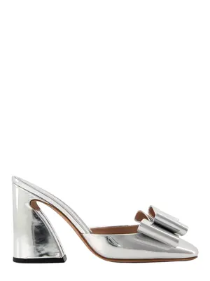 Giambattista Valli Pop-bow 100mm Mules - Silver