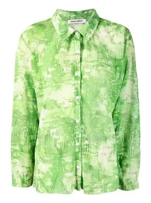 Henrik Vibskov Printed Plissé Shirt - Green