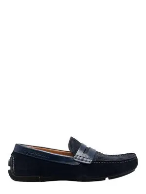 Emporio Armani Logo-embossed Loafers - Blue