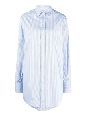 SA SU PHI Long-length Striped Shirt - Blue