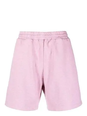 MSGM Logo-embroidered Cotton Shorts - Pink