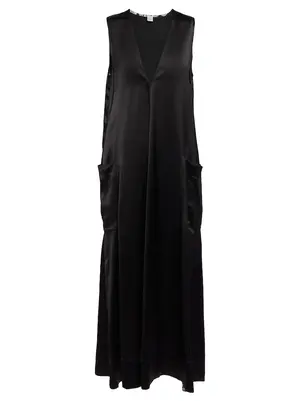 TOTEME Satin Midi Dress - Black