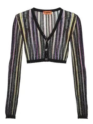 Missoni Sequined Striped Cropped Cardigan - Multicoloured