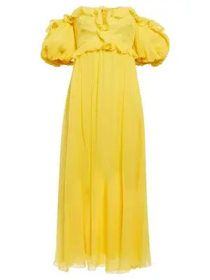 Giambattista Valli Off-the-shoulder Silk Gown - Yellow
