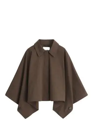 Cos Cropped Trench Coat Cape Brown