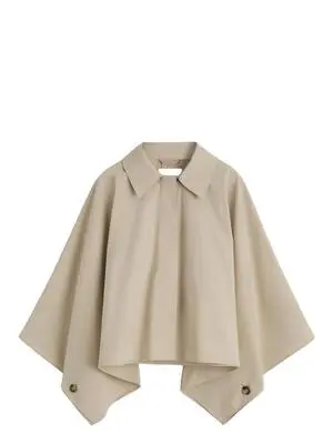 Cos Cropped Trench Cape - Light Beige