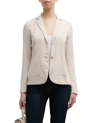 Majestic Filatures Majestic Filatures Soft Touch Two-Button Blazer Cloud