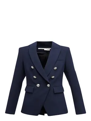 Veronica Beard Miller Dickey Jacket - Navy With Silver Buttons