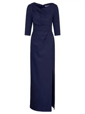 KAY UNGER Margerite Pleated Column Gown - Midnight