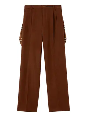 Burberry Pleated Wide-leg Trousers - Red