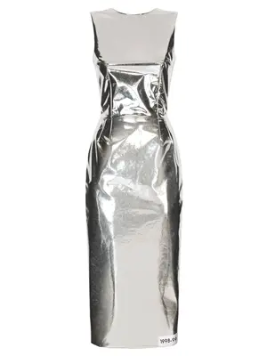 Dolce & Gabbana Foiled Midi Dress - Silver