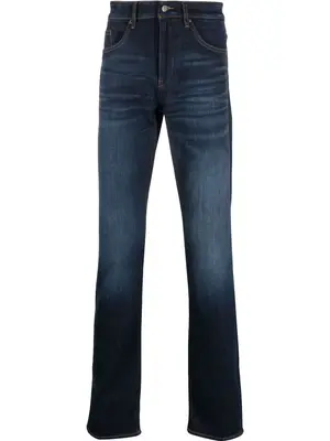BOSS Washed Straight-leg Jeans - Blue