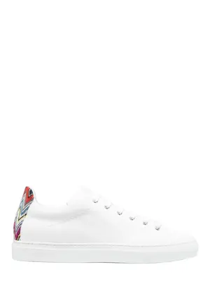 Missoni Zigzag-trimmed Leather Sneakers - White