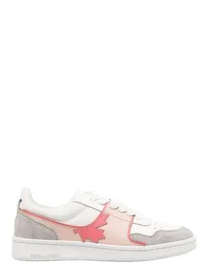 Dsquared2 Colour-block Maple-patch Low-top Sneakers - White