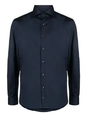 FAY Long-sleeved Cotton Shirt - Blue