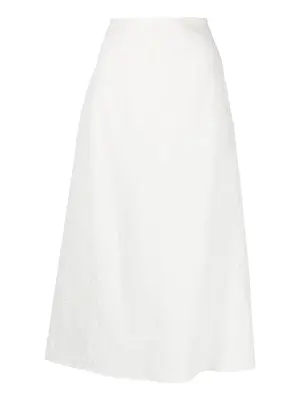 JIL SANDER Flared Panelled Midi Skirt - White