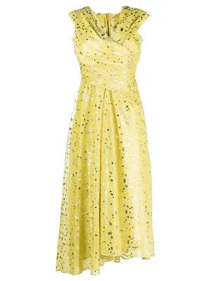 Talbot Runhof Off-shoulder Midi Dress - Yellow