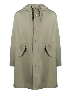 JIL SANDER Rear Logo-print Hooded Coat - Green