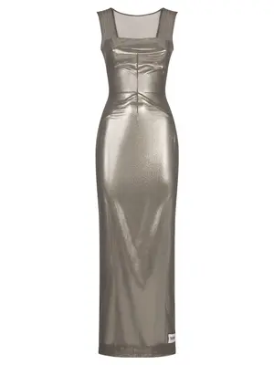 Dolce & Gabbana Metallic Ankle-length Dress - Grey