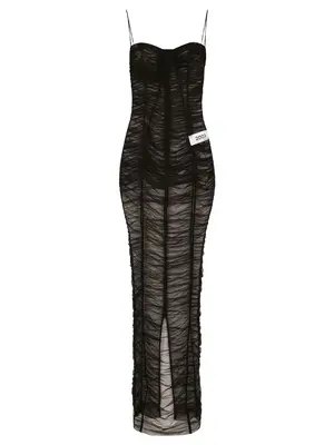 Dolce & Gabbana Gathered Detail Maxi Dress - Black