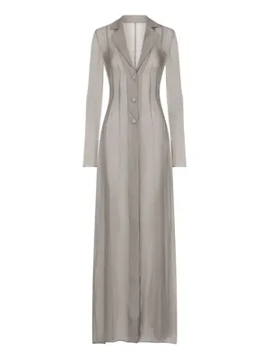 Dolce & Gabbana Silk Duster Coat - Grey