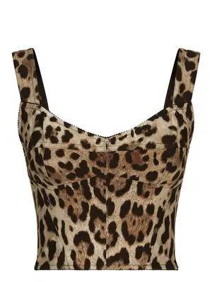 Dolce & Gabbana Leopard-print Corset Top - Neutrals