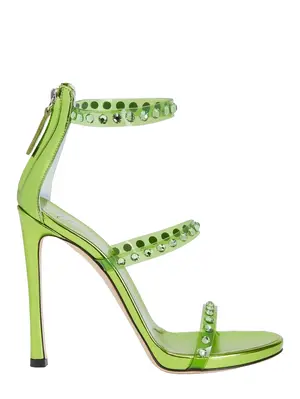 GIUSEPPE ZANOTTI 120mm Harmony Shine Sandals - Green