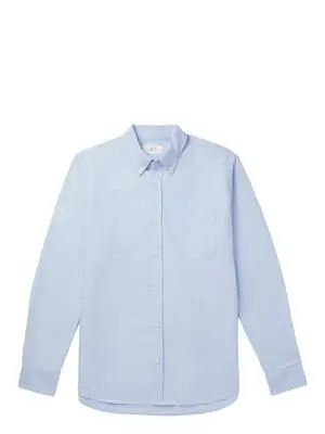 Mr P. Button-down Collar Cotton Oxford Shirt - Blue