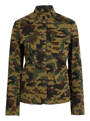 NILI LOTAN Nili Lotan Cambre Camouflage-Print Jacket