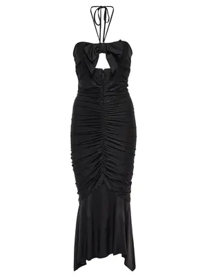 Alexandre Vauthier Halterneck Jersey Midi Dress - Black