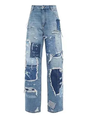 Dolce & Gabbana Patchwork Wide-leg Jeans - Blue