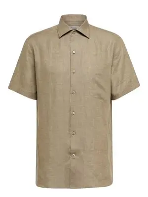 Loro Piana André Linen Bowling Shirt - Beige