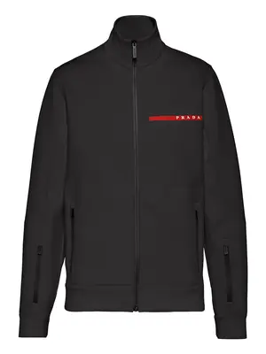 Prada Recycled Double Technical Jersey Boxy Jacket - Black